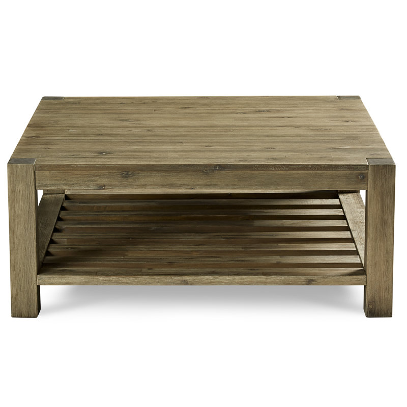 Loon Peak® Ermenek Solid Wood 4 Legs Coffee Table with Storage & Reviews | Wayfair